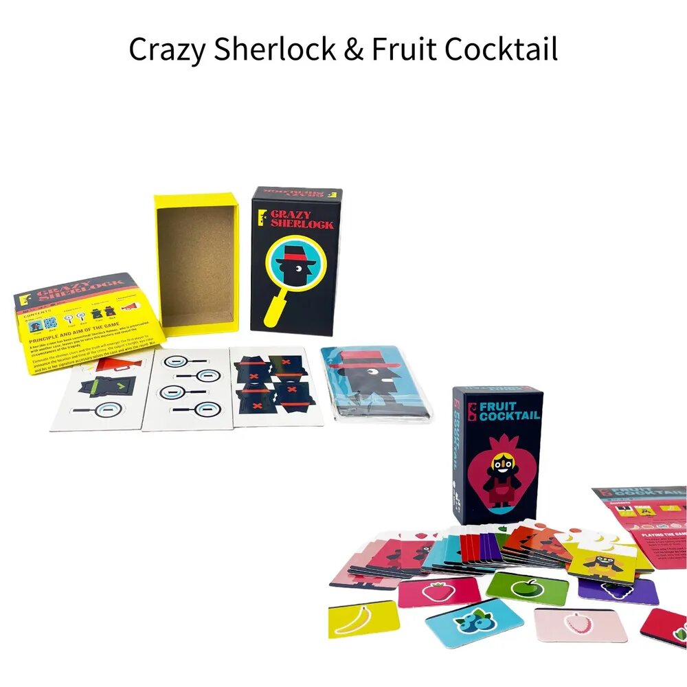 Настольная игра Crazy Sherlock, Fruit Cocktail: компактная стратегия, портативный дорожный набор, семейная карточная вечеринка