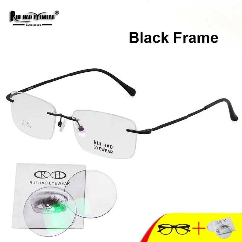 Оправа для очков RUI HAO EYEWEAR S7053 без оправы с линзами по рецепту