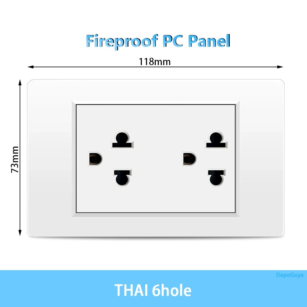 Двойная розетка Thai 6 hole, Цвет: 2Thai