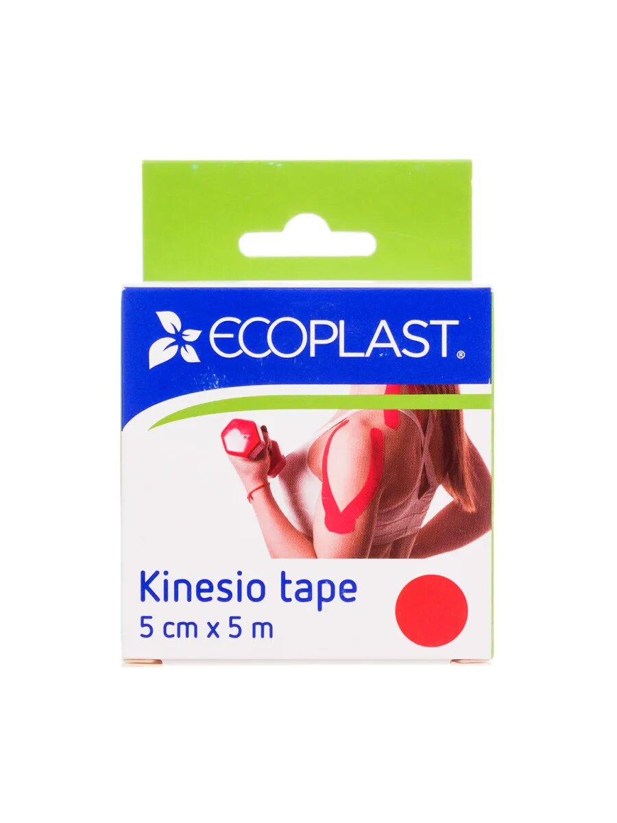 Ecoplast Кинезио тейп 5см х 5м красный 1 шт