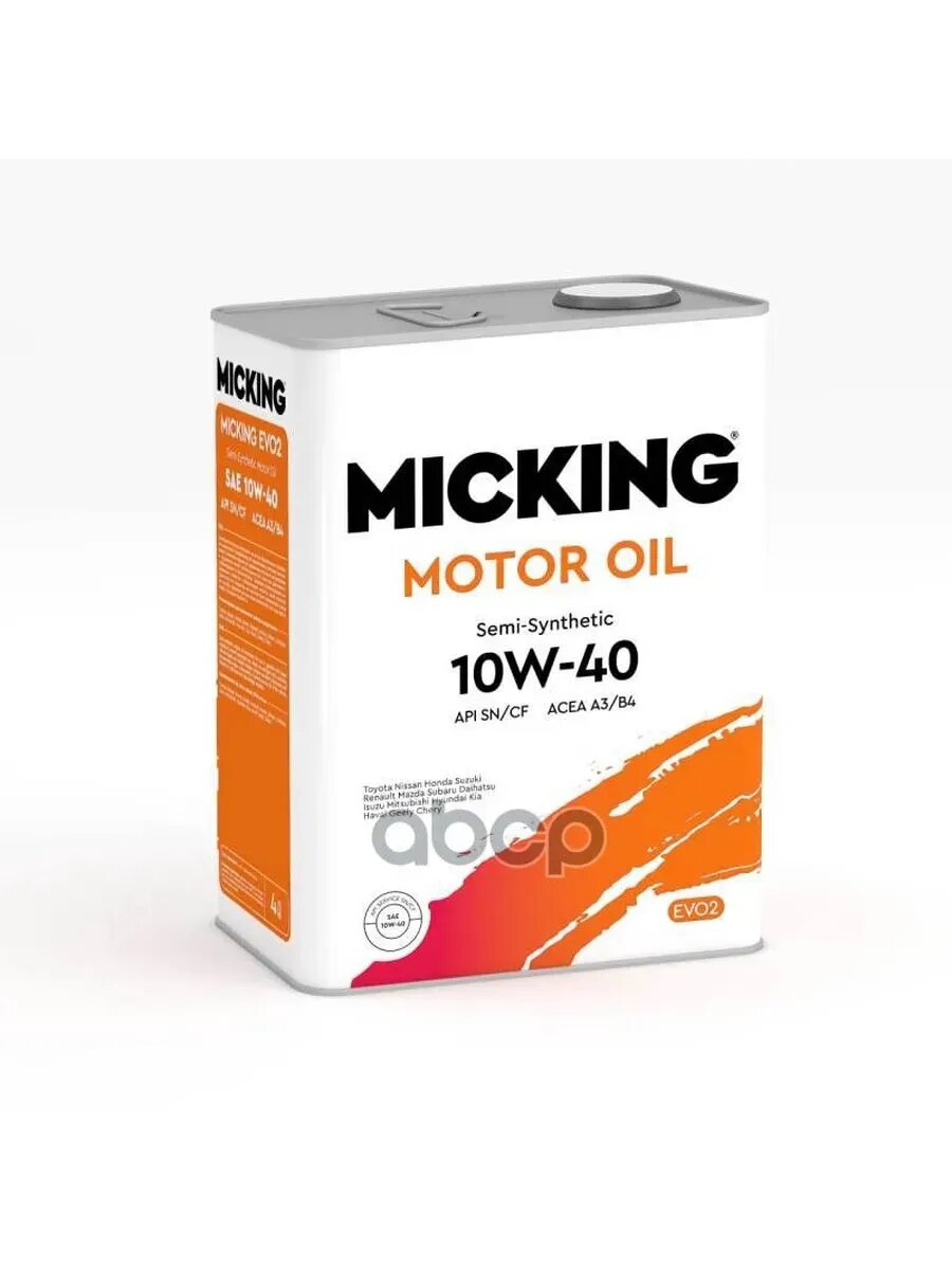 MICKING Micking Motor Oil Evo2 10W-40 Sn/Cf A3/B4 S/S 4Л.