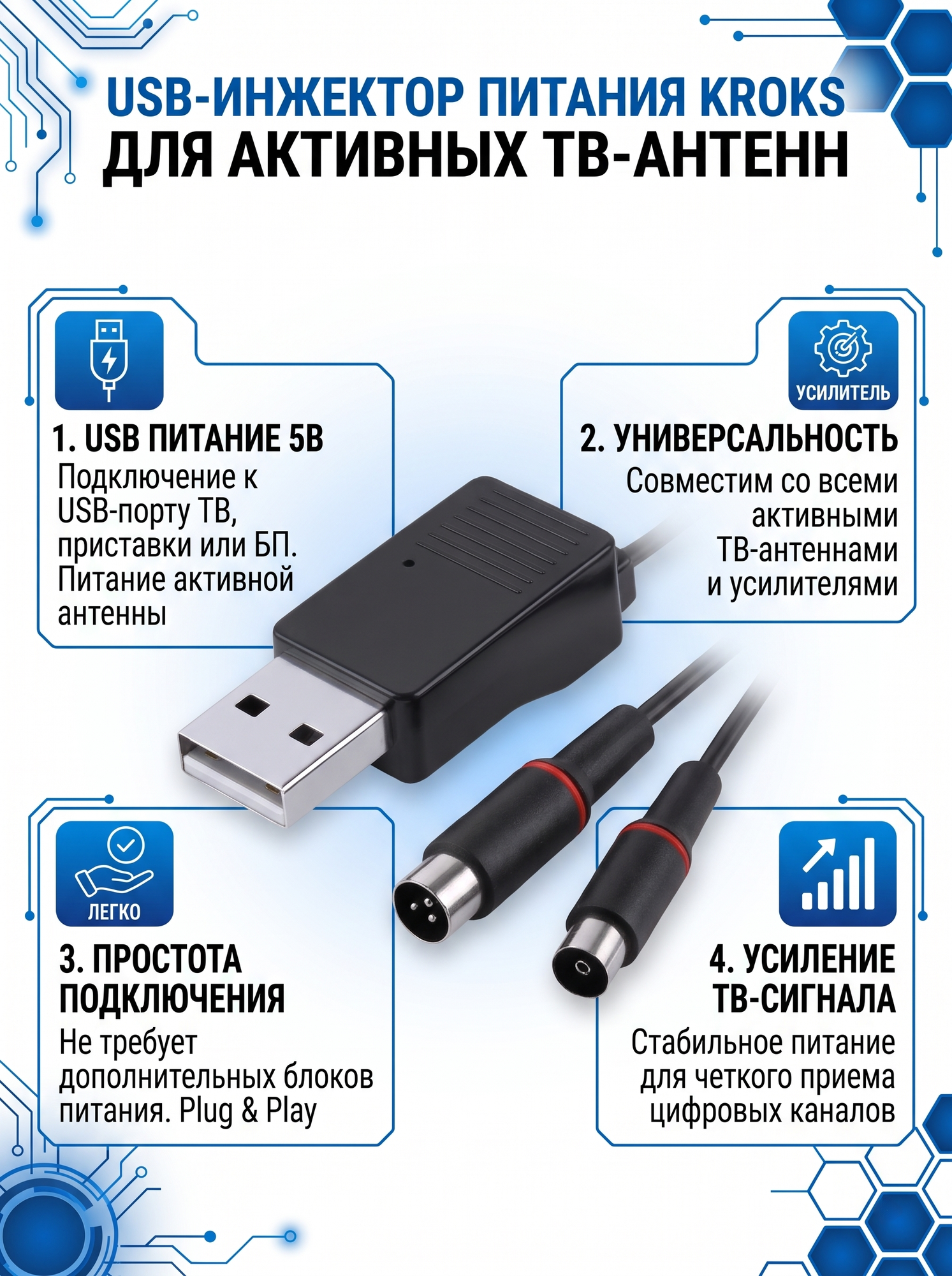 USB-инжектор (для активных антенн)