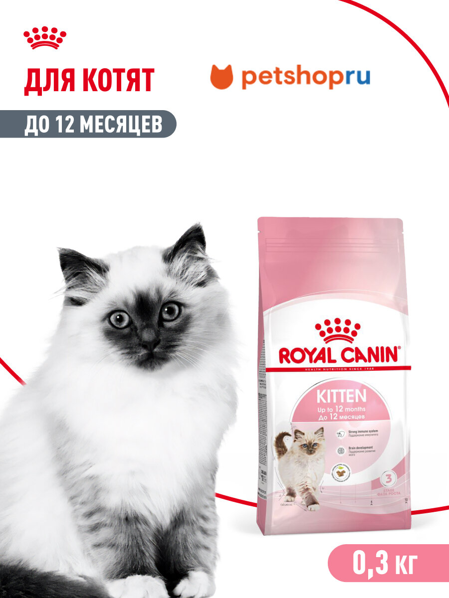 Royal Canin Корм сухой сбалансированный для котят в период второй фазы роста до 12 месяцев, Kitten