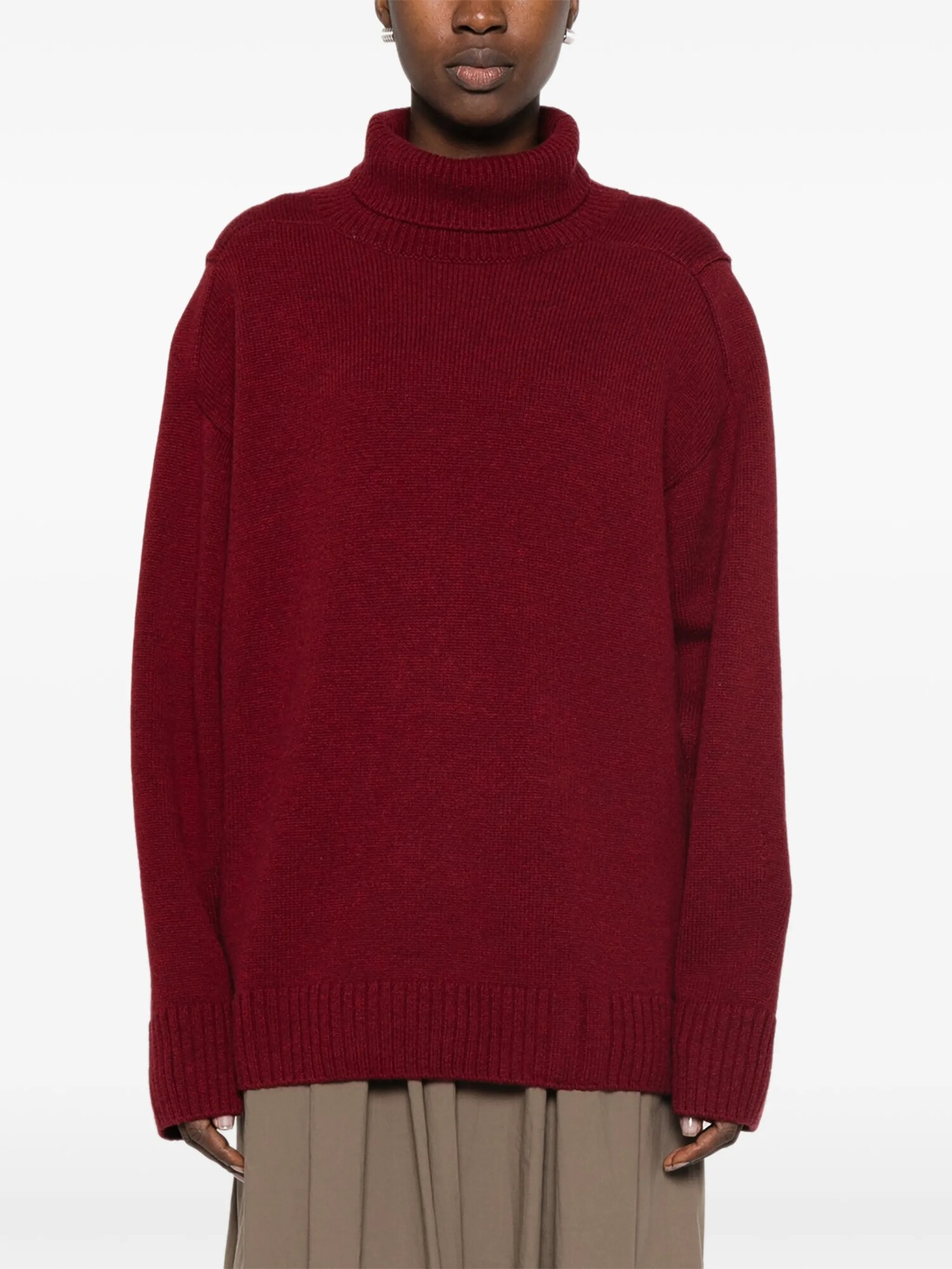 Свитер ERIC BOMPARD Split-sleeve high-neck sweater, размер 42, , красный — фото 1