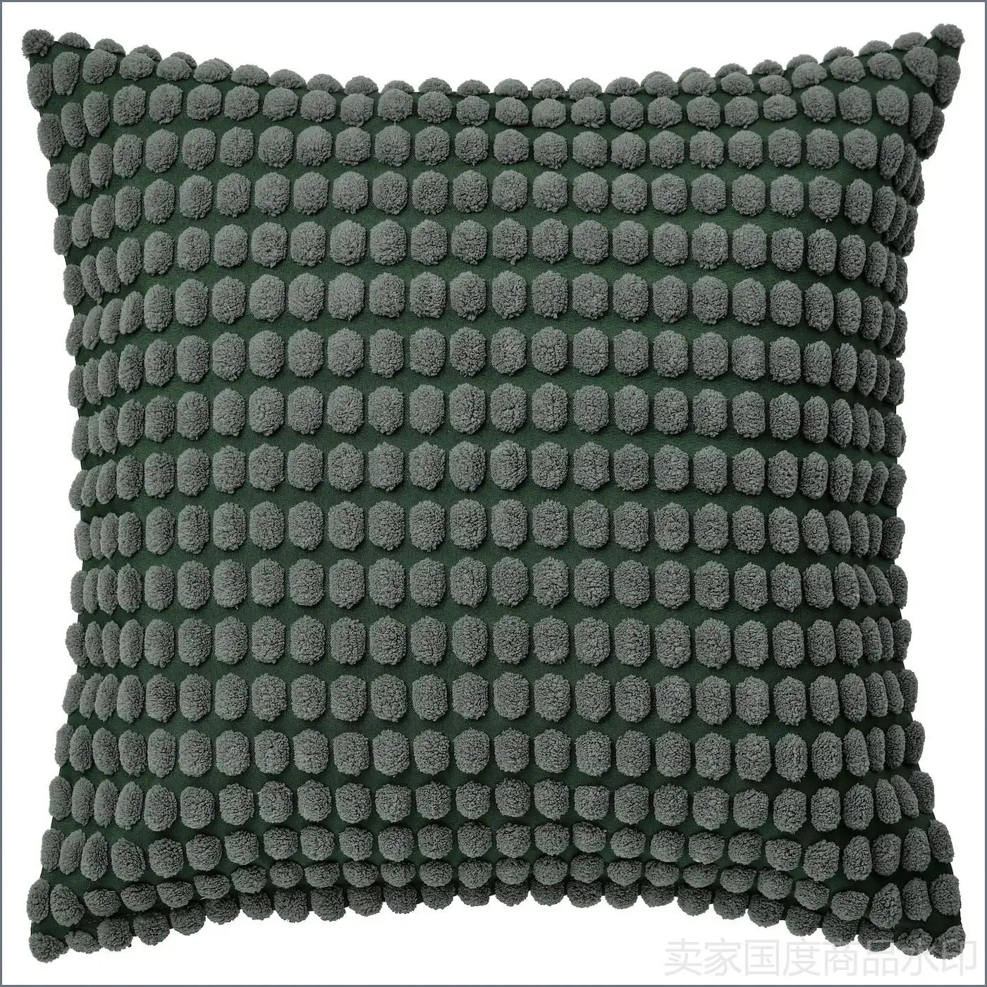 IKEA Наволочка 50x50 см 1 шт полиэстер, темно-зеленый вертикальная полоска