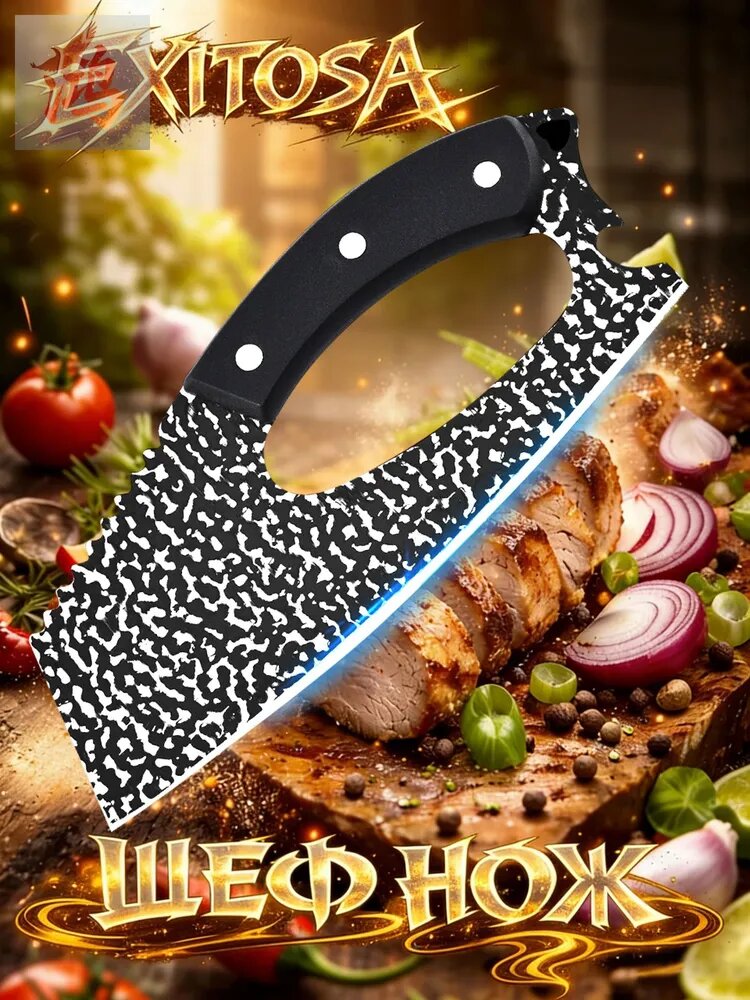 Кухонный нож для зелени, мяса, длина лезвия 21 см