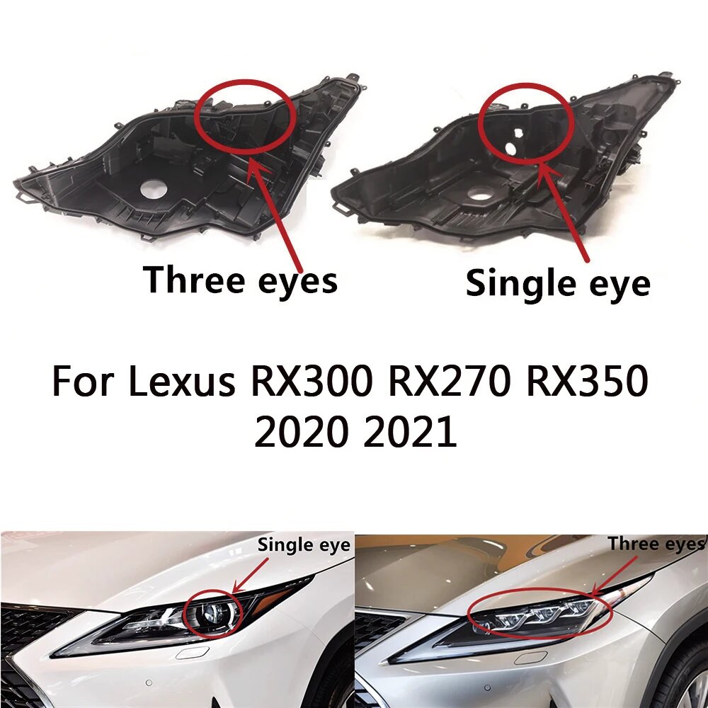 Для Lexus RX300 RX270 RX350 2020 2021, основание фары, дом для фар, задняя база Three eyes Right