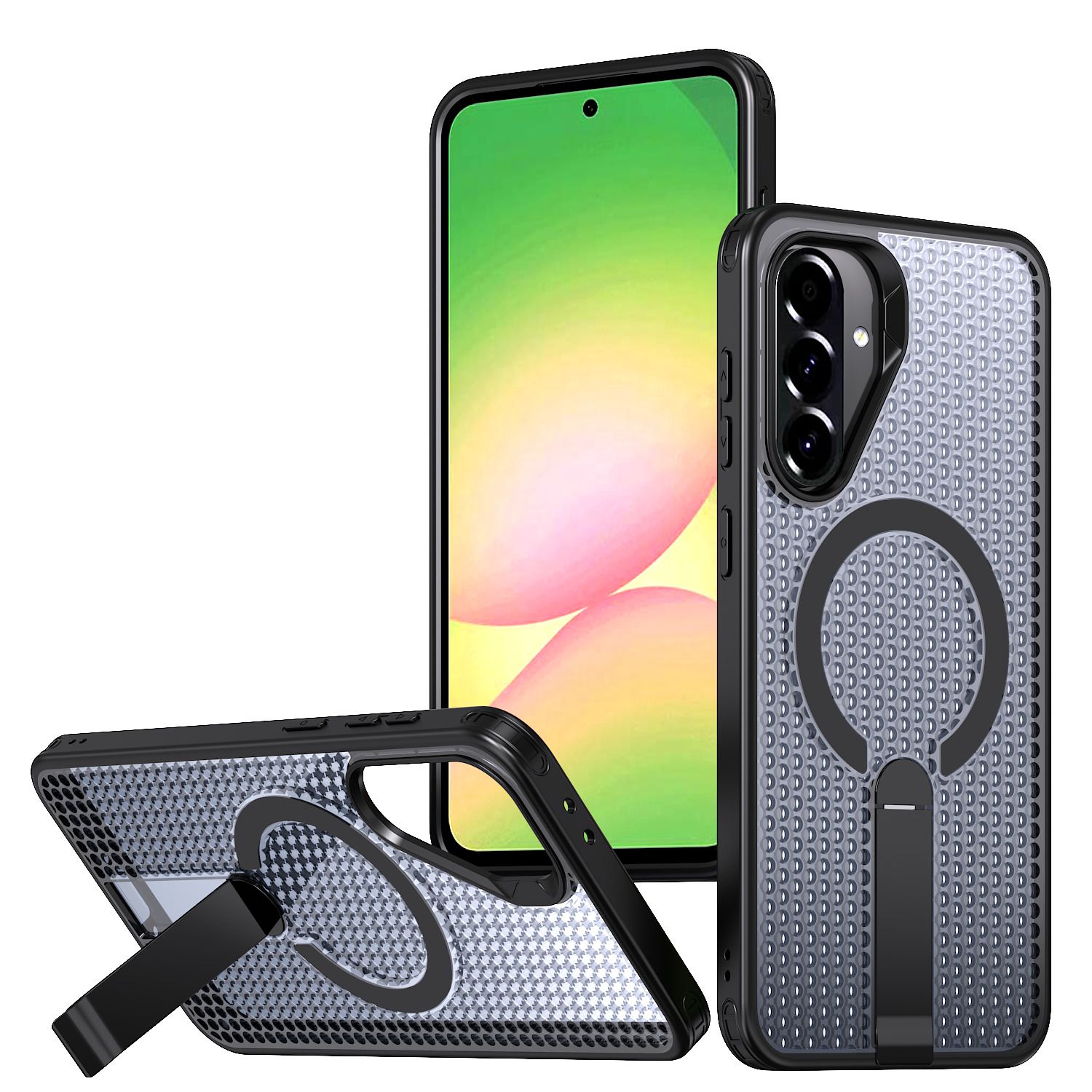 Прозрачный чехол Mesh Pro Magnetic Case для Samsung Galaxy A36 5G черный