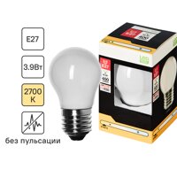 Лампочка филаментная E27 3.8 Вт теплый белый свет