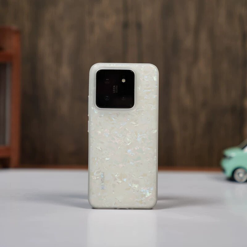 Прозрачный чехол для Xiaomi 14, серия New Gemstone, белый с перламутром, без магнитной фиксации