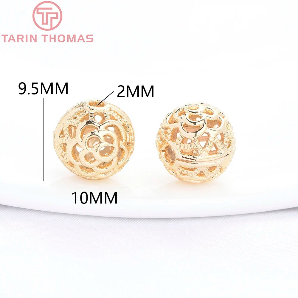 TARIN THOMAS Бусины золотистые, 10 мм, бежевый, 9883-Style 6