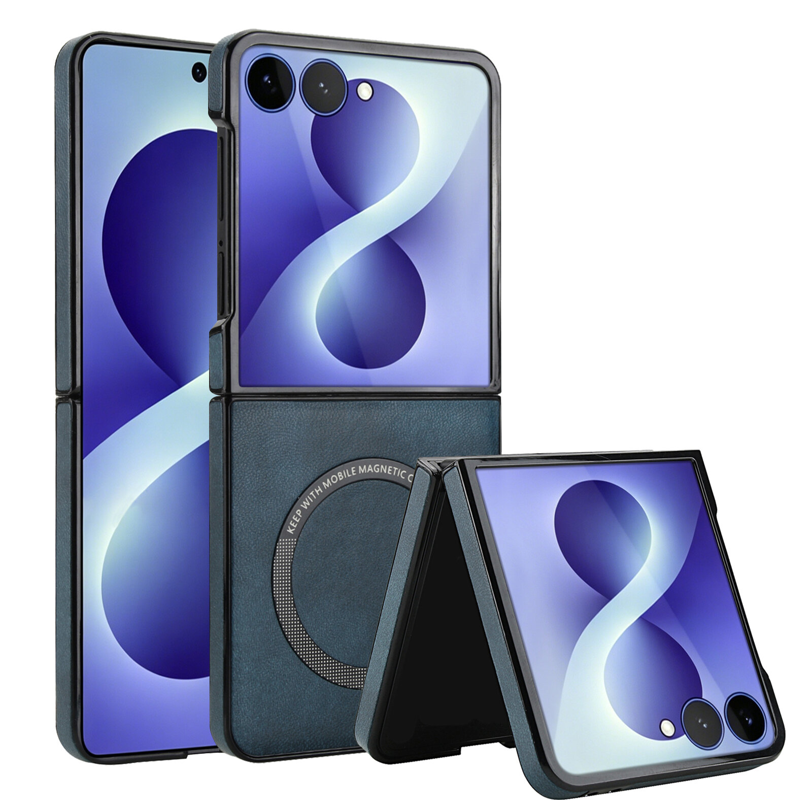 Чехол для Samsung Galaxy Z Flip8 / Samsung Z Flip8 / Самсунг Галакси Зед Флип8, soft touch, чехол-кардиомонитор, искусственная кожа, поликарбонат (PC), защита камеры, ударопрочный, усиленные углы, Samsung