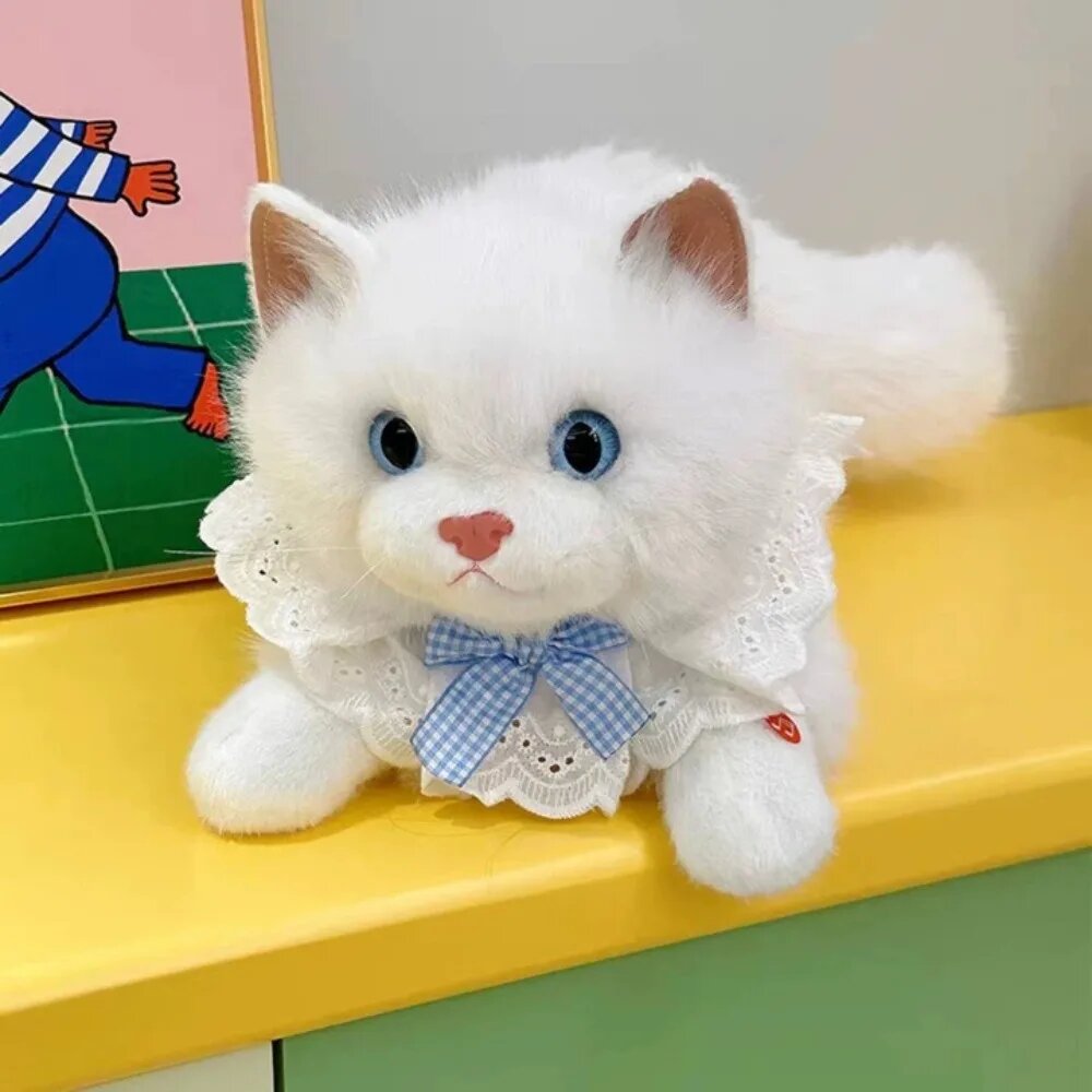 Плюшевая игрушка-кошка 40 см White-with Bib