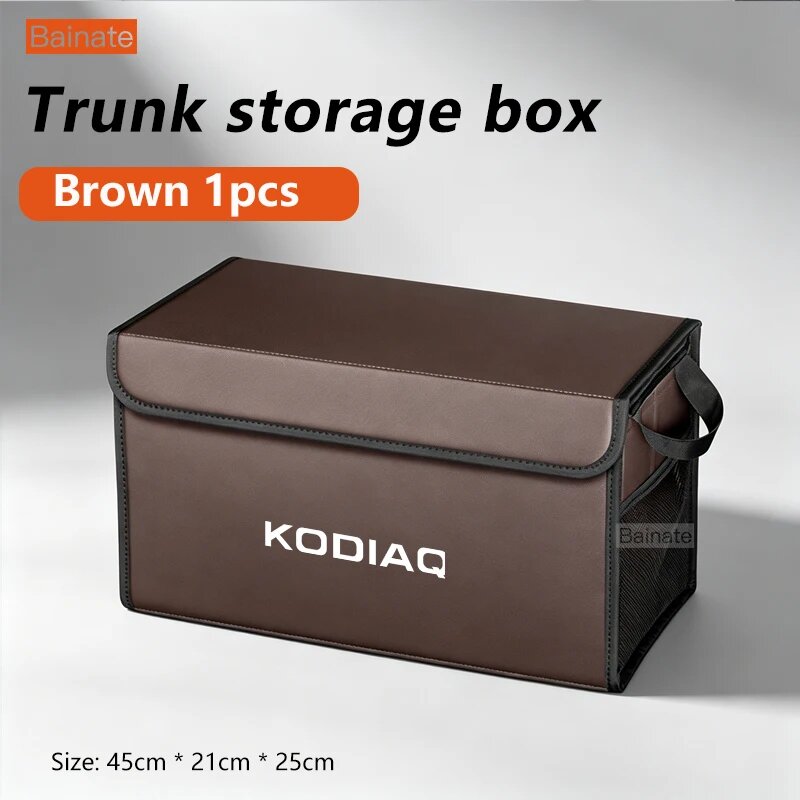 Для SKODA KODIAQ Ns6 Ns7 Nv7 PS7 2025, Складной органайзер для багажника Brown, Коричневый