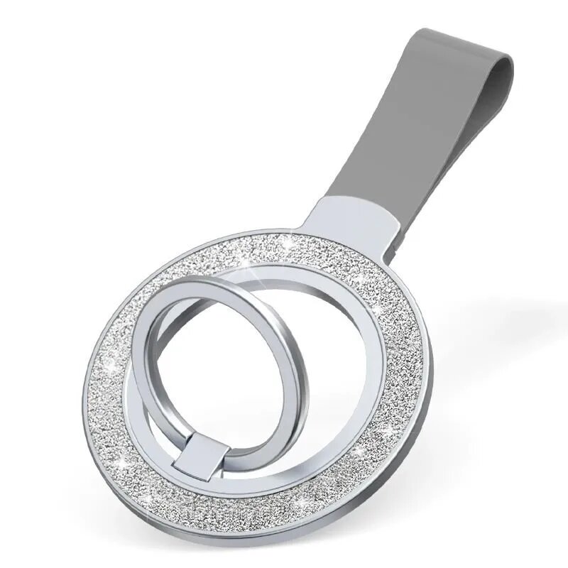 Магнитное кольцо держатель MagSafe Glitter c силиконовым ремешком для iPhone Air, 12-17 серий