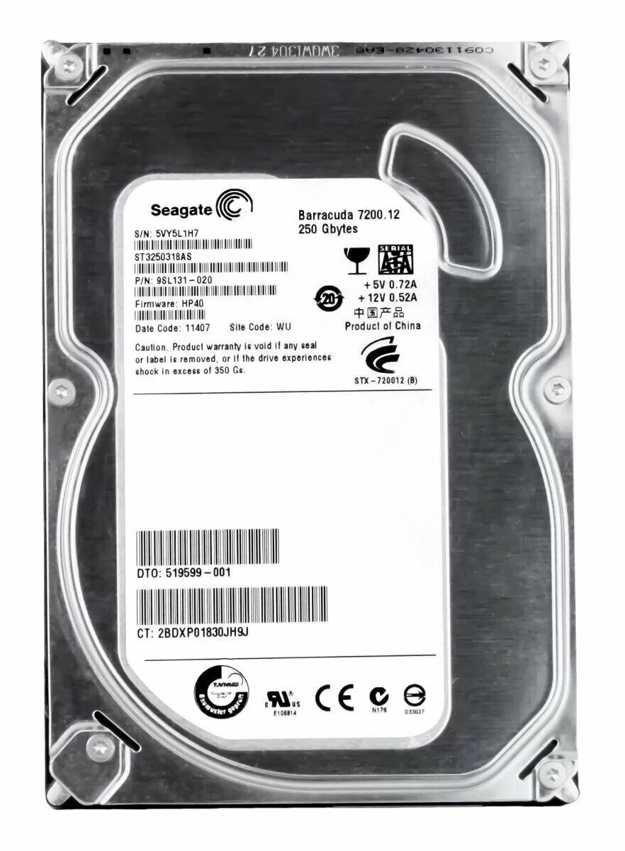 Жесткий диск Seagate 250Gb 7200 SATAII 3.5" HDD 519599-001