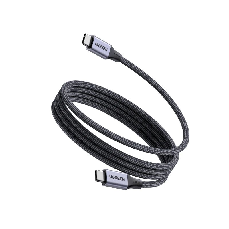 Кабель UGREEN 240W PD3.1 USB C с магнитным креплением, плетеный, с поддержкой E-Marker, для 0.5m