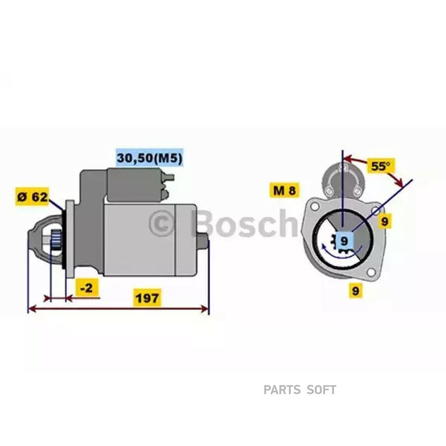 Стартер от официального дистрибьютора, BOSCH, артикул 0001116003
