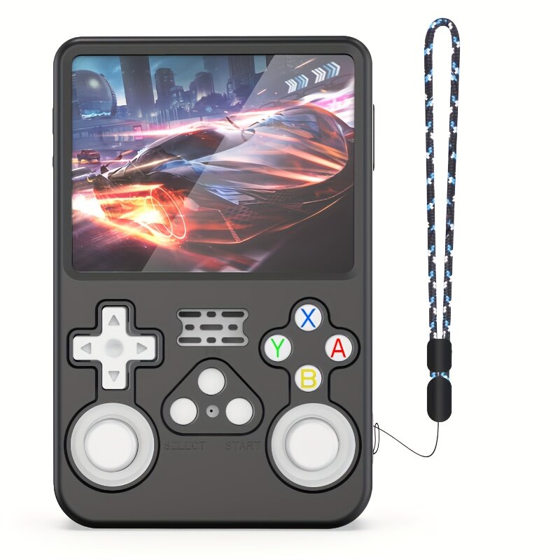 Силиконовый ударопрочный чехол для портативной игровой консоли с ремешком и шнурком для переноски, защита от царапин и пыли, точные вырезы под кнопки и порты, черный