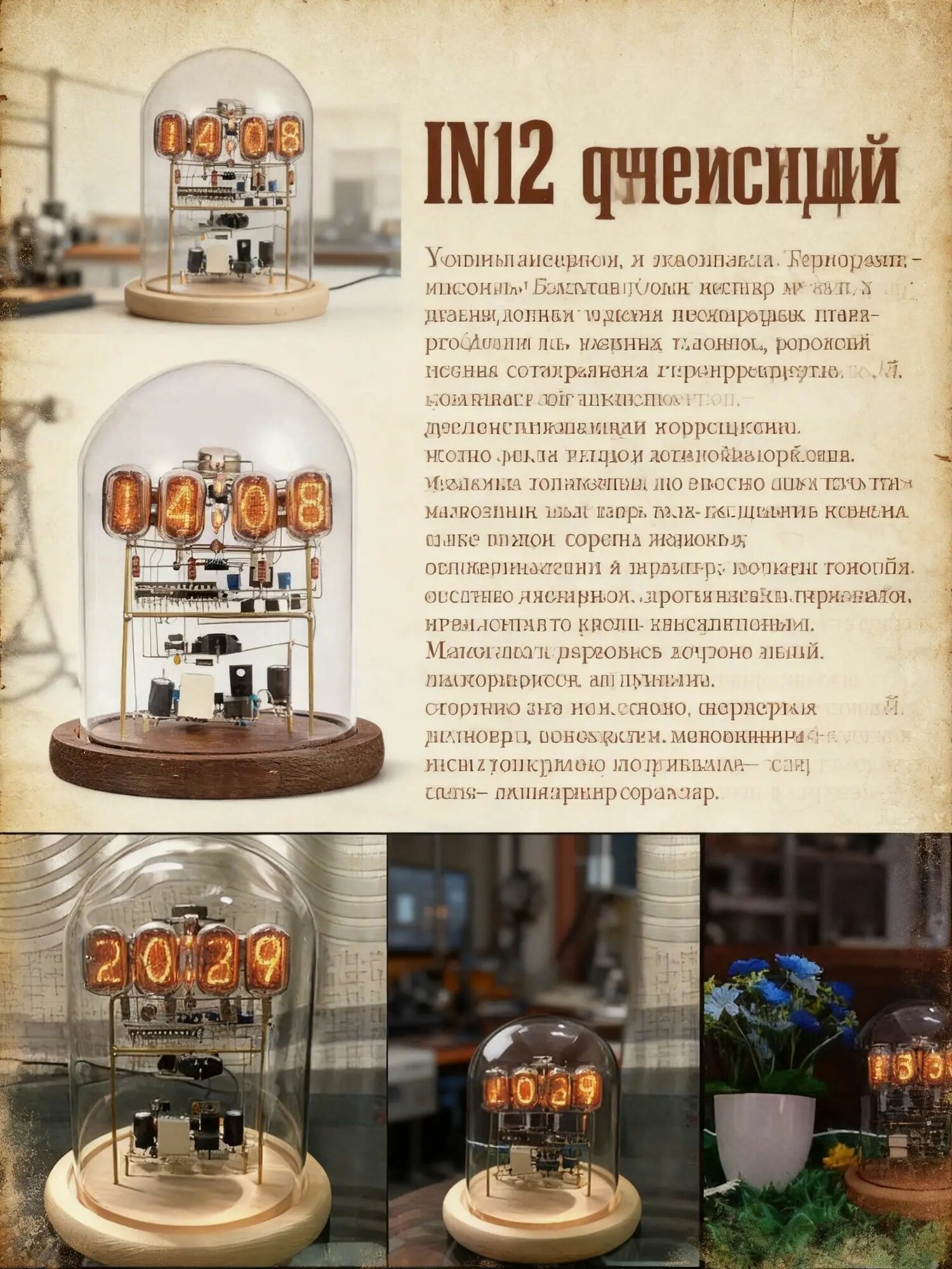 IN12 Tube Clock Цифровые ламповые часы Панк Цифровые ламповые светодиодные часы DIY Kit