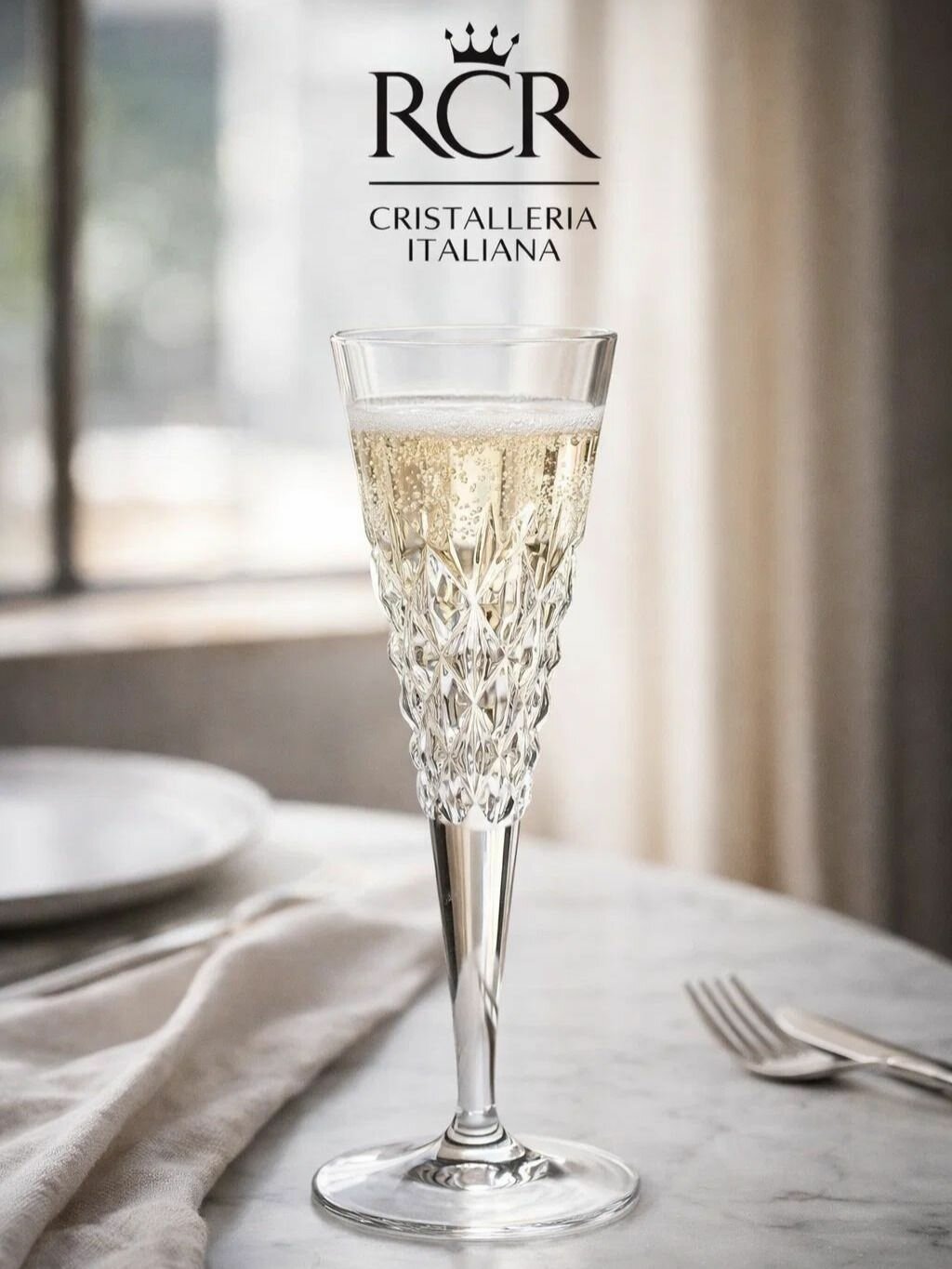 Бокалы для вина, подарочный набор RCR "Style Enigma" 2 шт, 210 мл. Хрустальное стекло. Италия