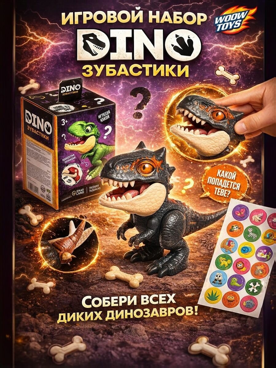 Фигурка динозавра "Зубастики", сюрприз игрушка динозавр