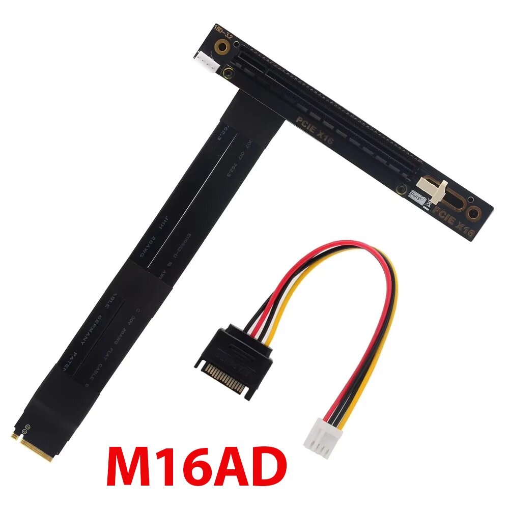 ADT-Link M.2 PCIe 3.0 x16 адаптер, 35CM, M16AD-270 degrees