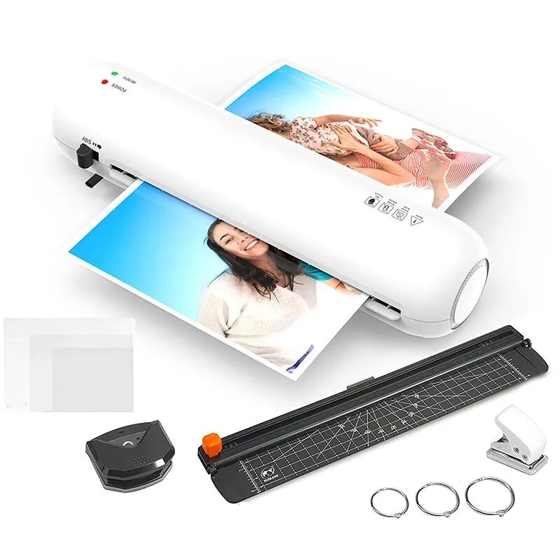 Ламинатор для бумаги А4 белый комплект для ламинирования фотографий и документов