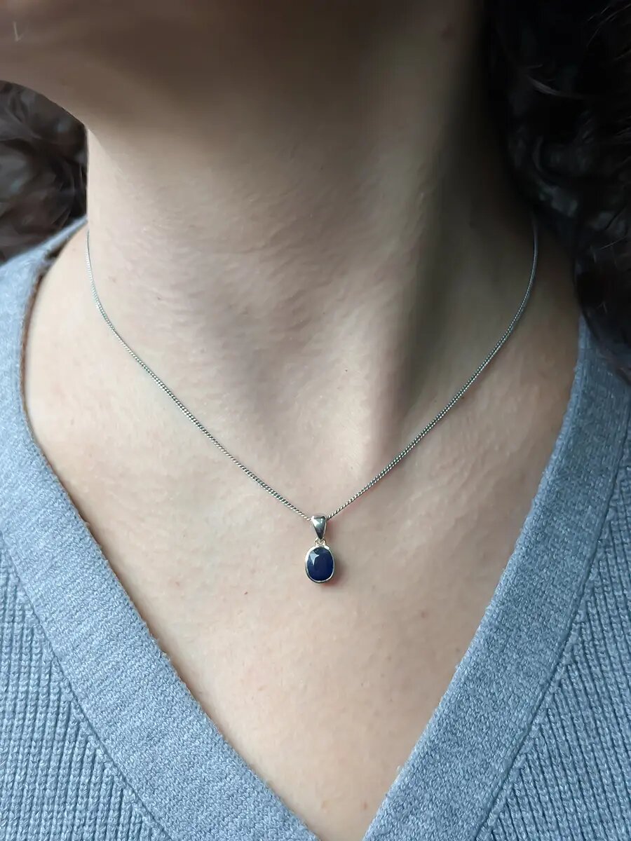 Подвеска, серебро, 925 проба, золочение, родирование, сапфир