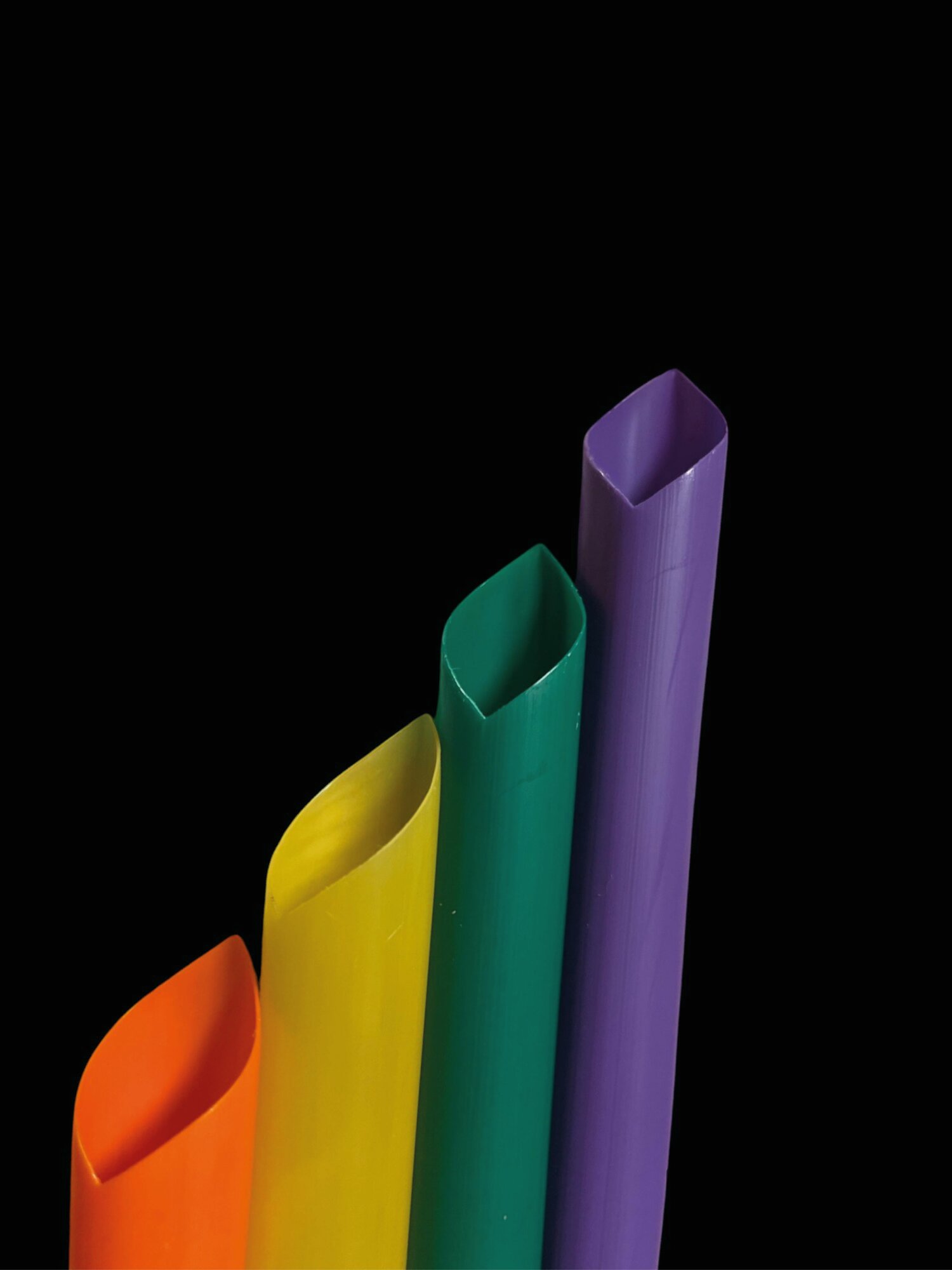 Трубочки для напитков со скошенным углом цветные в индивидуальной упаковке для напитков , 250 х 12 мм 25 шт