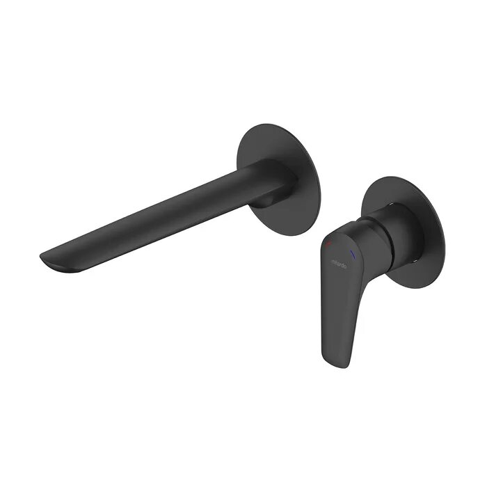 Смеситель для раковины Milardo DALBL00M65 встраиваемый, скрытого монтажа, черный, матовый, кран для ванной в раковину, из латуни, рычажный, с керамическим картриджем