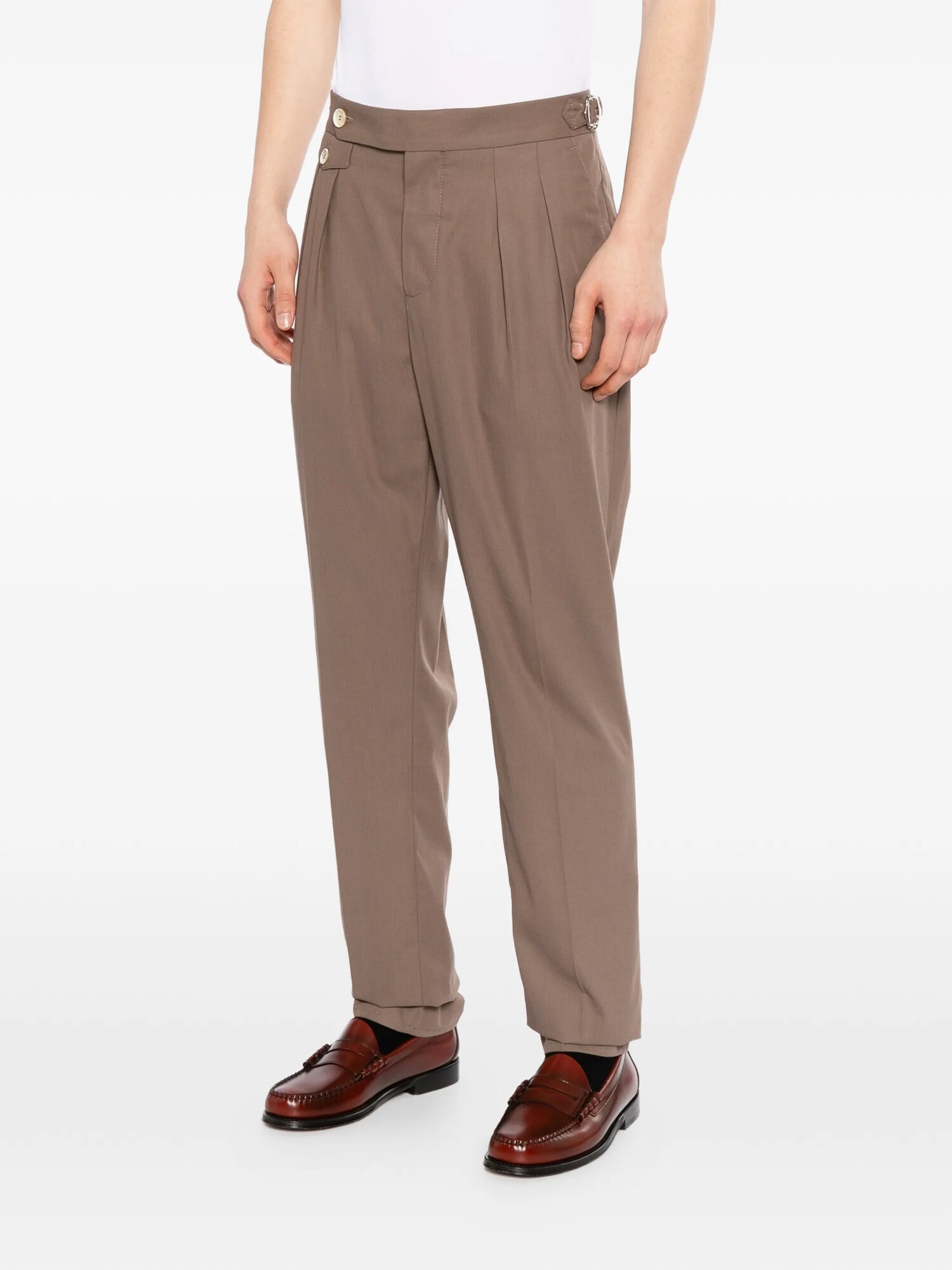 Брюки BRUNELLO CUCINELLI Pleated trousers, размер 50, коричневый — фото 1