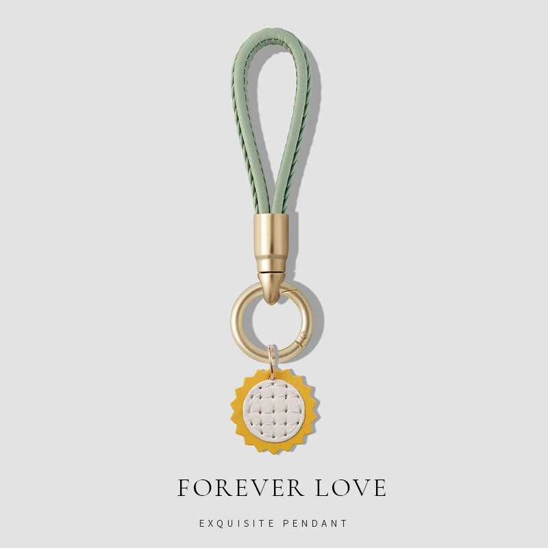 Роскошный ключен в виде пули с зеленым подсолнухом для мужчин и женщин, простой элегантный аксессуар