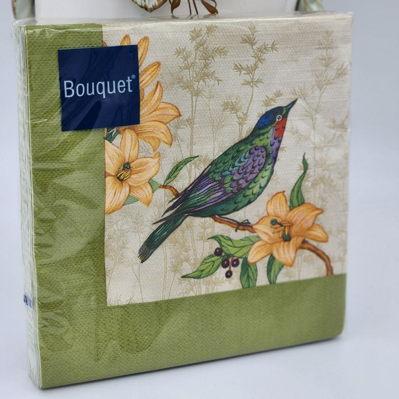 Салфетки Bouquet Home "Птичка", пасхальные, 3 слоя, 33х33 см