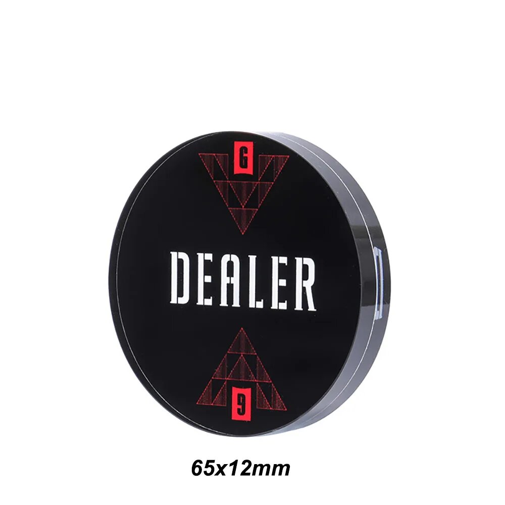 Кнопка дилера покера "DEALER ALL IN" Черный, 65x12mm