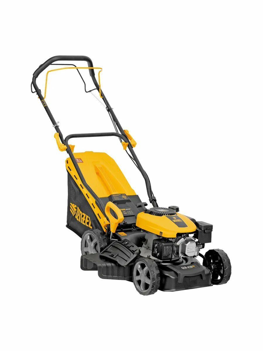 Газонокосилка Denzel "GLD-410SP-K", 150 куб. см, боковая выброс, травосборник 40л 58813