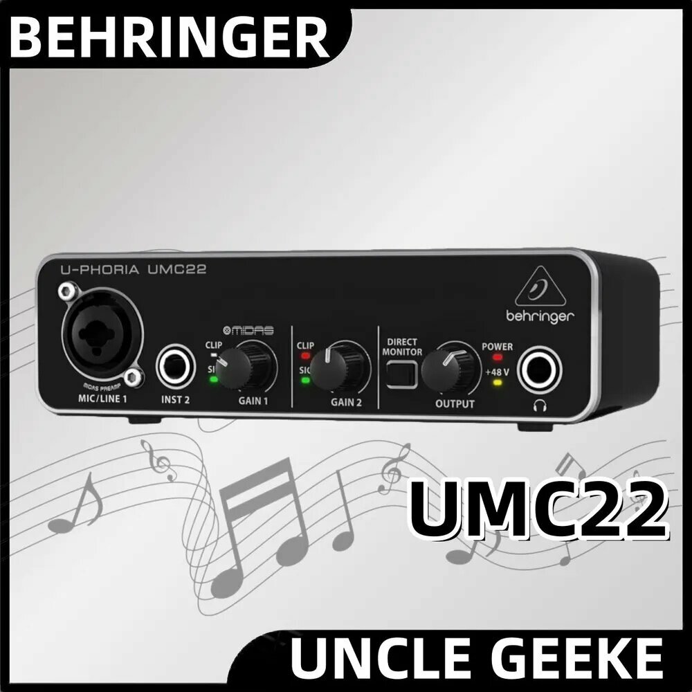 BEHRINGER U-PHORIA UMC22 USB аудиоинтерфейс, 2 входа/2 выхода