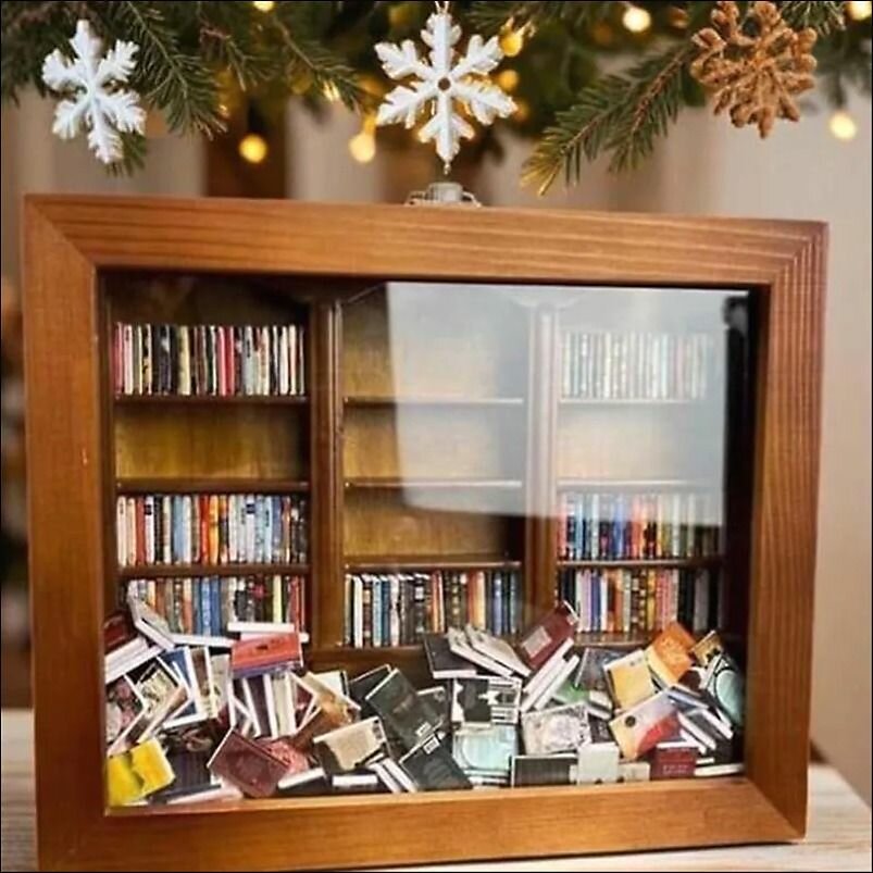 Украшение настольное интерьерное / Мини Библиотека С Книгами Шкаф-1 шт