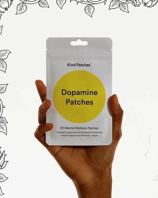 Kind Patches Dopamine Patches 30 Mental Wellness Патчи для тела Поддержка настроения и позитива Веган 3.86 × 6.22 дюйма — фото 1