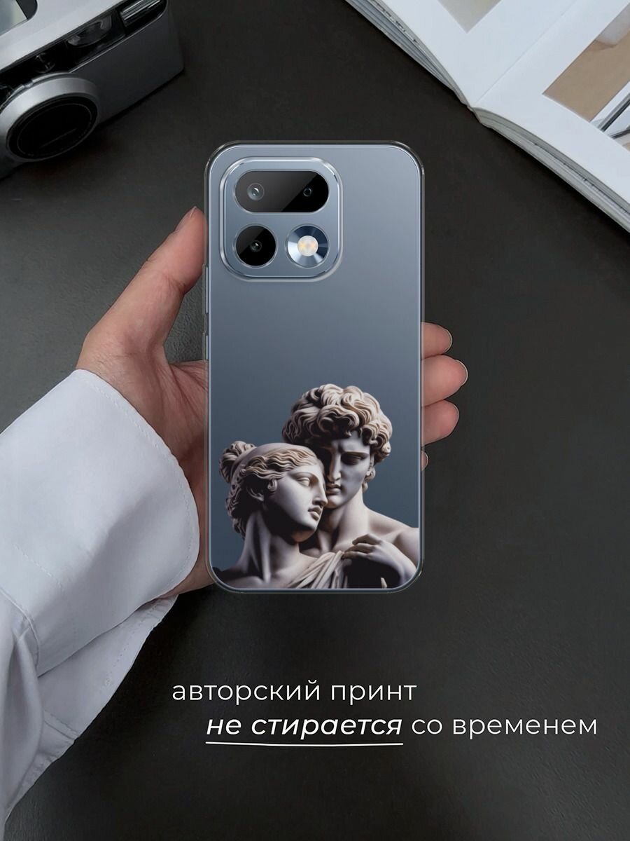 Чехол на Realme 16 Pro / Реалме 16 Про с принтом Нежные скульптуры, прозрачный — фото 1