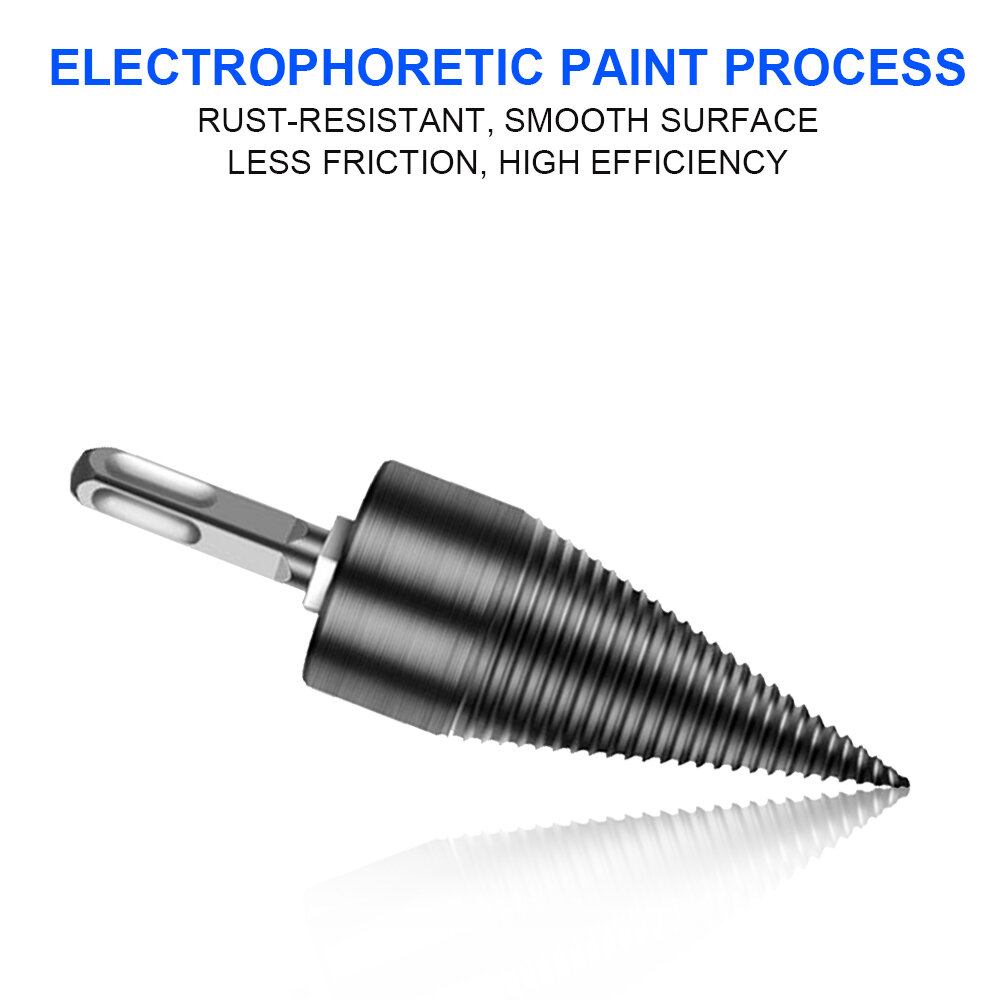 Конусный дровокол для дрели 32 мм — со сменным квадратным хвостовиком