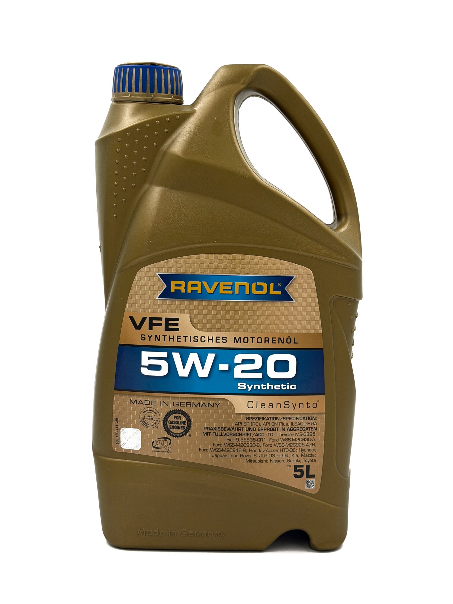 Масло моторное Ravenol VFE SAE 5W-20, 5 литров, синтетическое