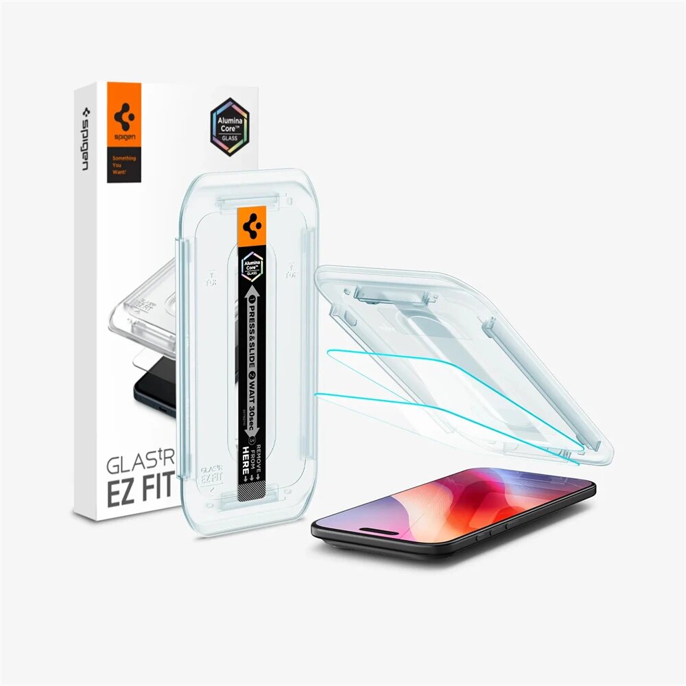 2 шт. защитное стекло Spigen Glas.tR EZ Fit с защитой датчиков, для iPhone 17 Pro Max 16 15 14 Plus