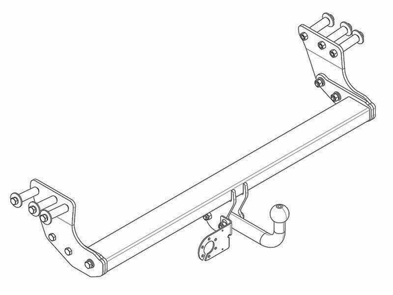 Фаркоп Avtos на VOLVO XC 90 (2003)(паспорт и сертификат в комплекте)(без электрики)VL 01 (90x20x16)