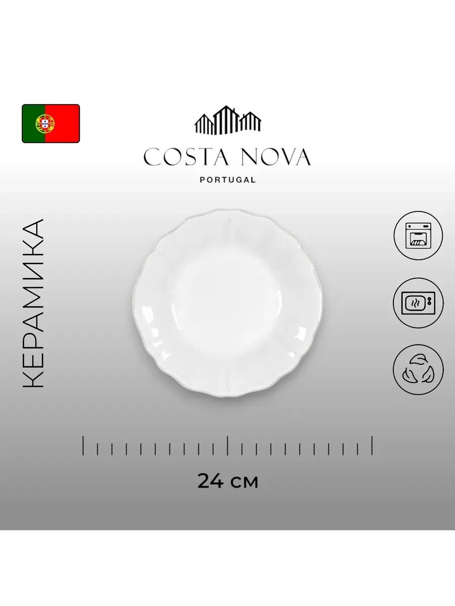 Тарелка, Costa Nova, Alentejo, 24 см, керамика, Португалия