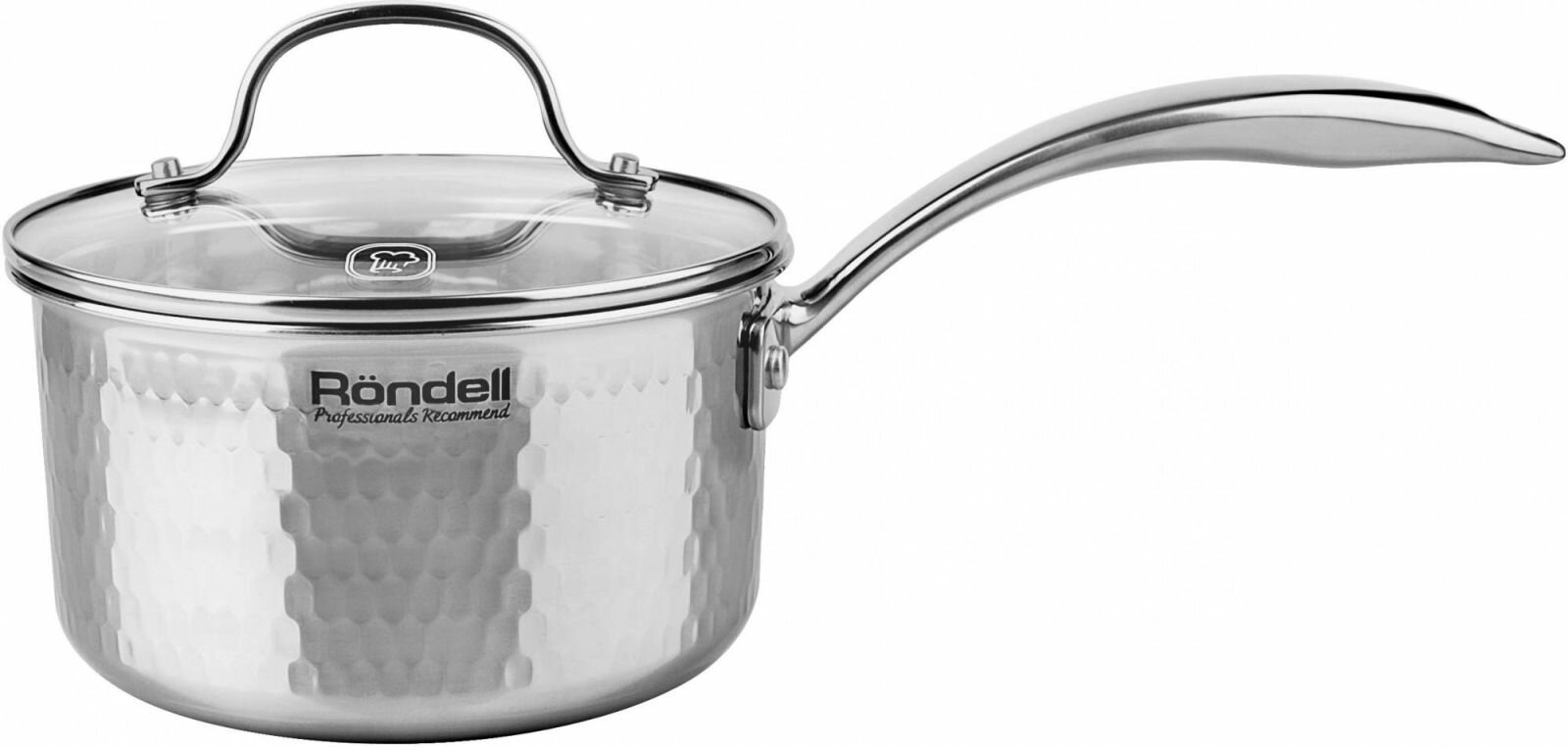Ковш с крышкой Rondell RainDrops, 1,7 л, d 16 см, цвет стальной (RDS-1292)