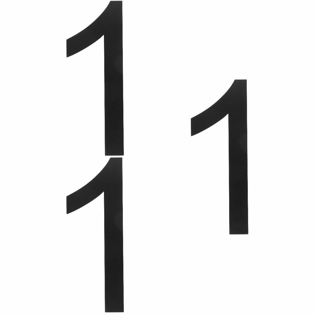 Черные металлические цифры 1 из нержавеющей стали с самоклеящимся слоем для дверного декора