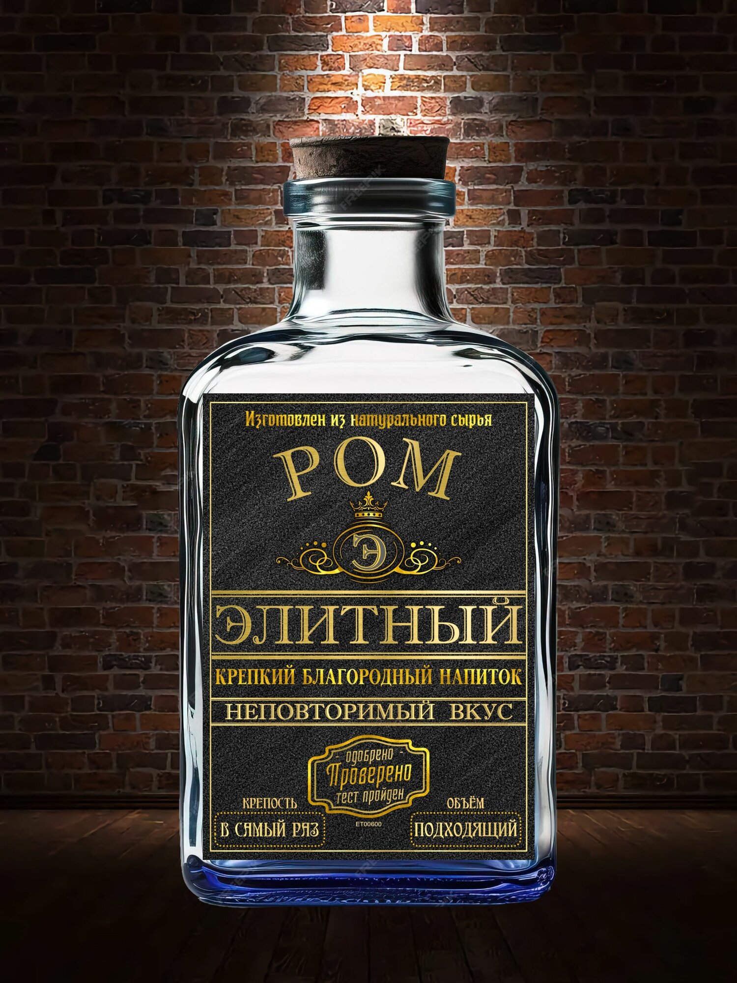Этикетка "Ром элитный" — фото 1