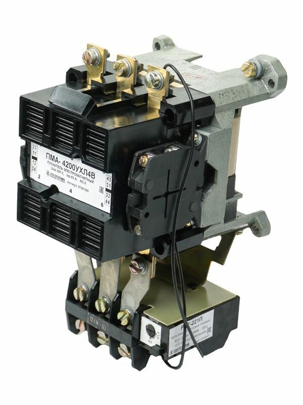 Пускатель ПМА 4200 УХЛ4 В 63А кат. 380В AC 2НО+2НЗ IP00 с реле РТТ-221П 53.5-63.0А Электротехник ET001541