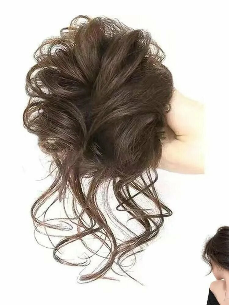 Кудрявый пучок вьющихся волос Tousled Updo Эластичная лента для волос Scrunchie